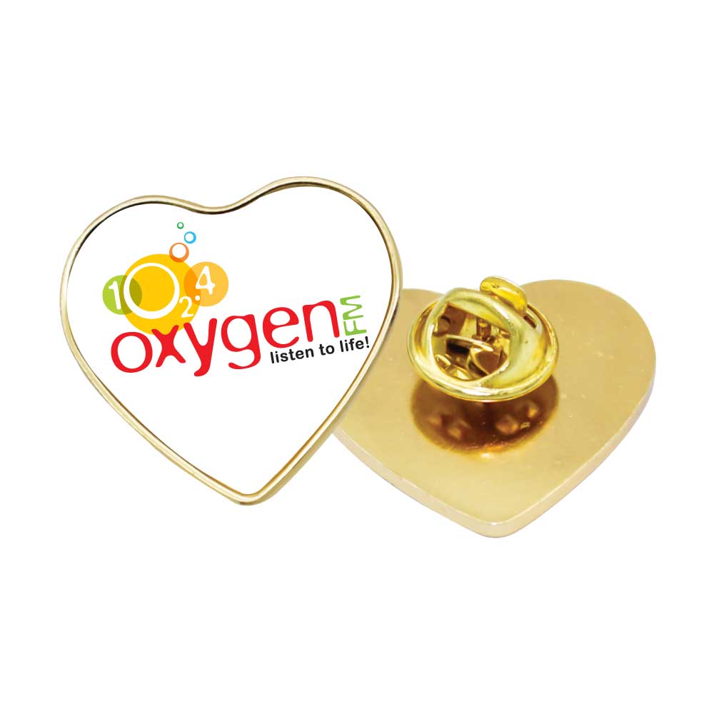 Heart Shape Metal Badges | Promotional Gifts Suppliers